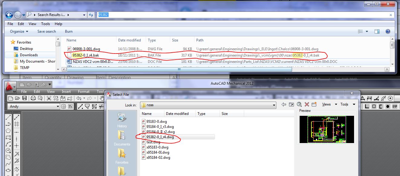 Missing Dwg File From Windows Search Autodesk Community