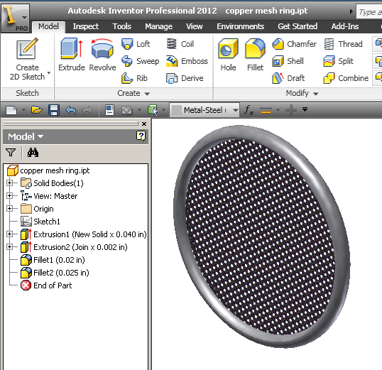 Making Copper Wire Mesh with Inventor 2012 - Autodesk Community