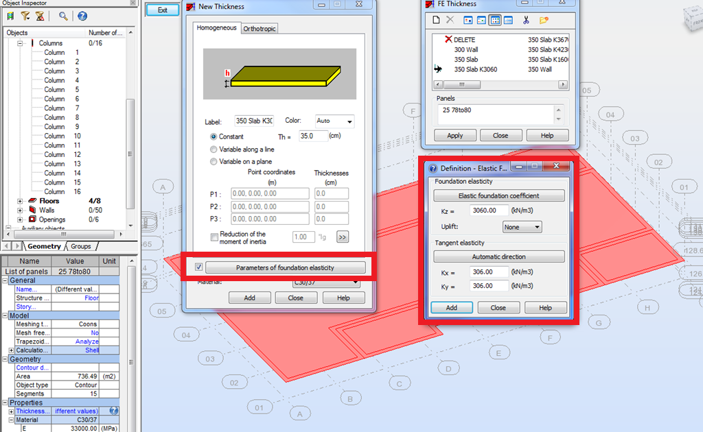 Solved: Correct way to apply supports for a ground bearing base slab ...