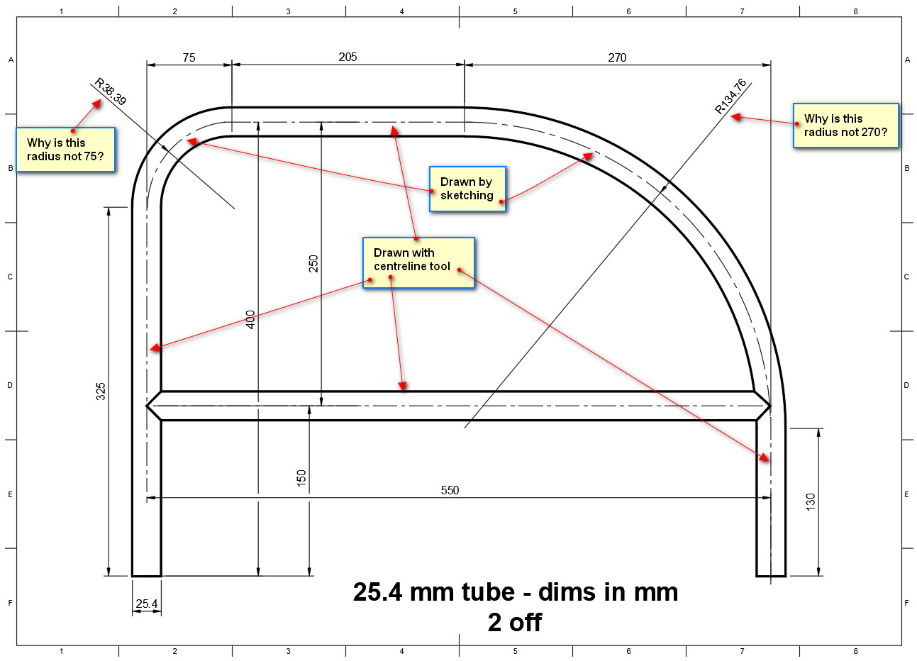 Solved: Why is the arc radius different to the dimension? - Autodesk ...