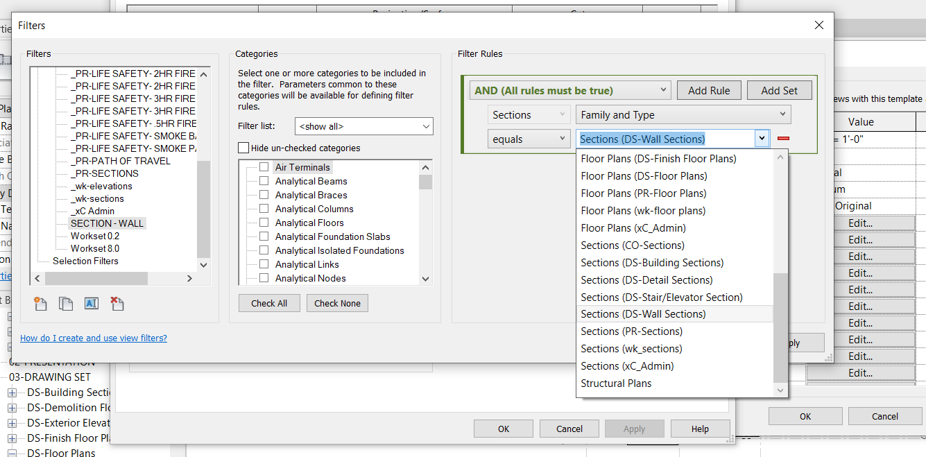 Draw sections only in selected levels and current views. - Autodesk Community