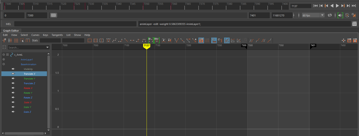 Can't see keyframes in graph editor (animation layers) and weight keeps snapping to 1/0 ...