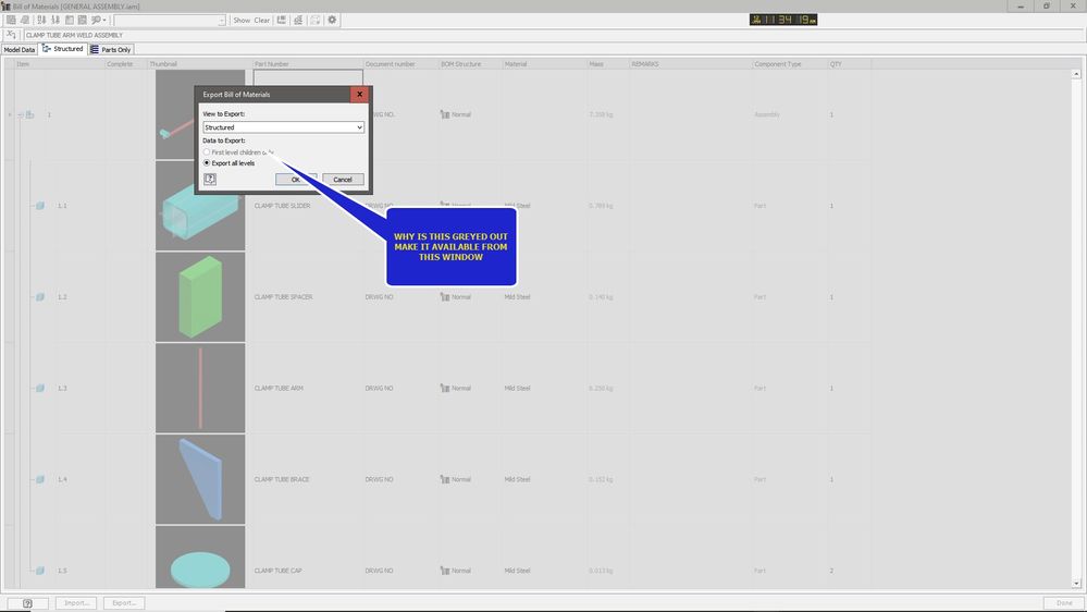exporting bom to excel - Autodesk Community