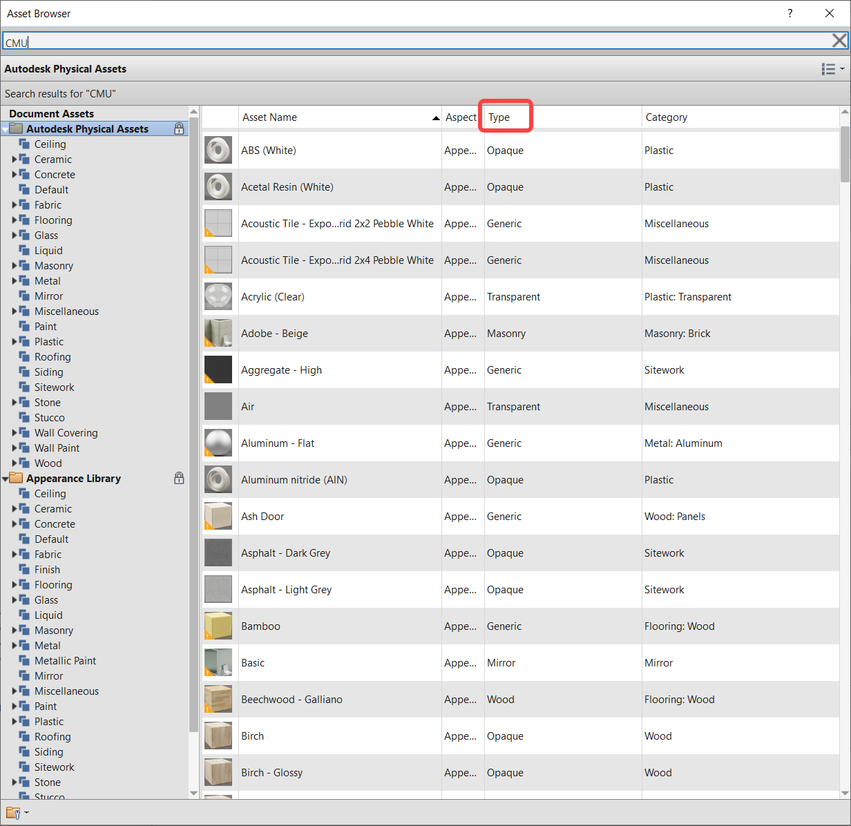 What is the difference between Masonry and CMU material type ...