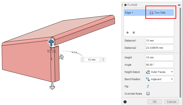 How to create mitered flange when edges aren't perpendicular - Autodesk Community