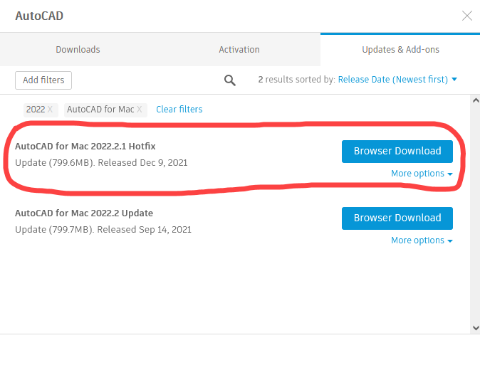 Solved: AutoCAD 2022 Mac Hotfix 2022.2.1 download - Autodesk Community
