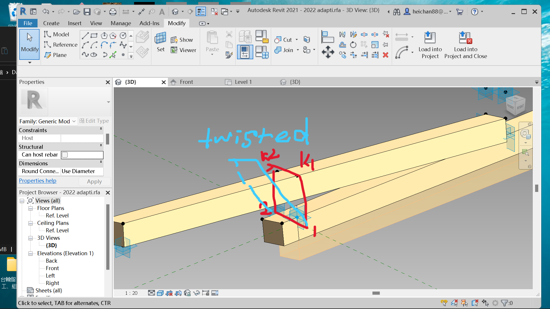 Solved: adaptive frame twisted upside down? - Autodesk Community