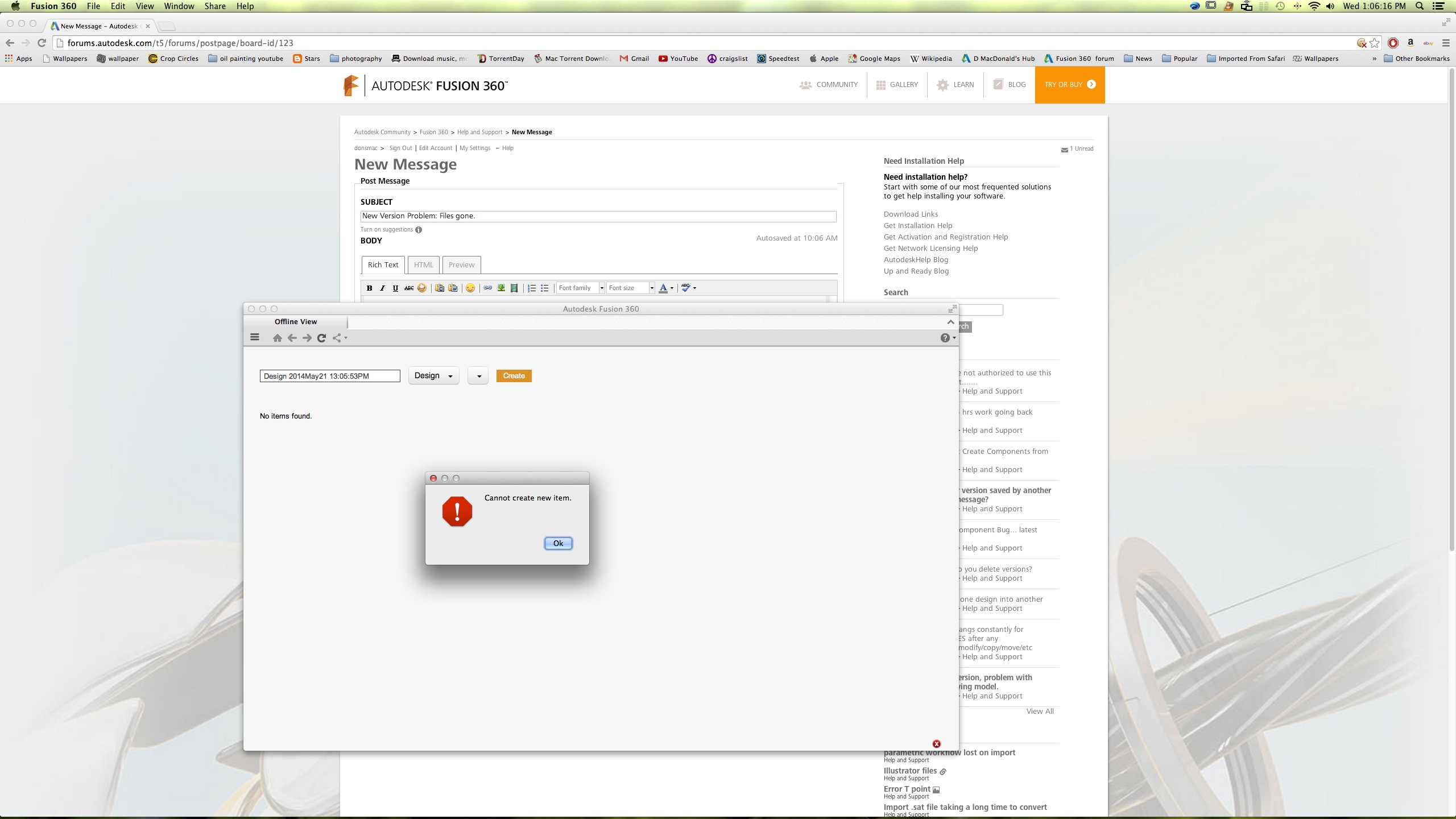 Solved: New Version Problem: Files gone and cannot create a new file ...