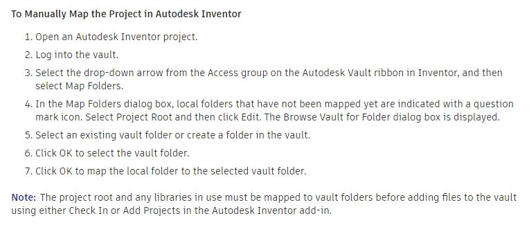 "Project Workspace Not Mapped" Vault Inside Inventor - Autodesk Community