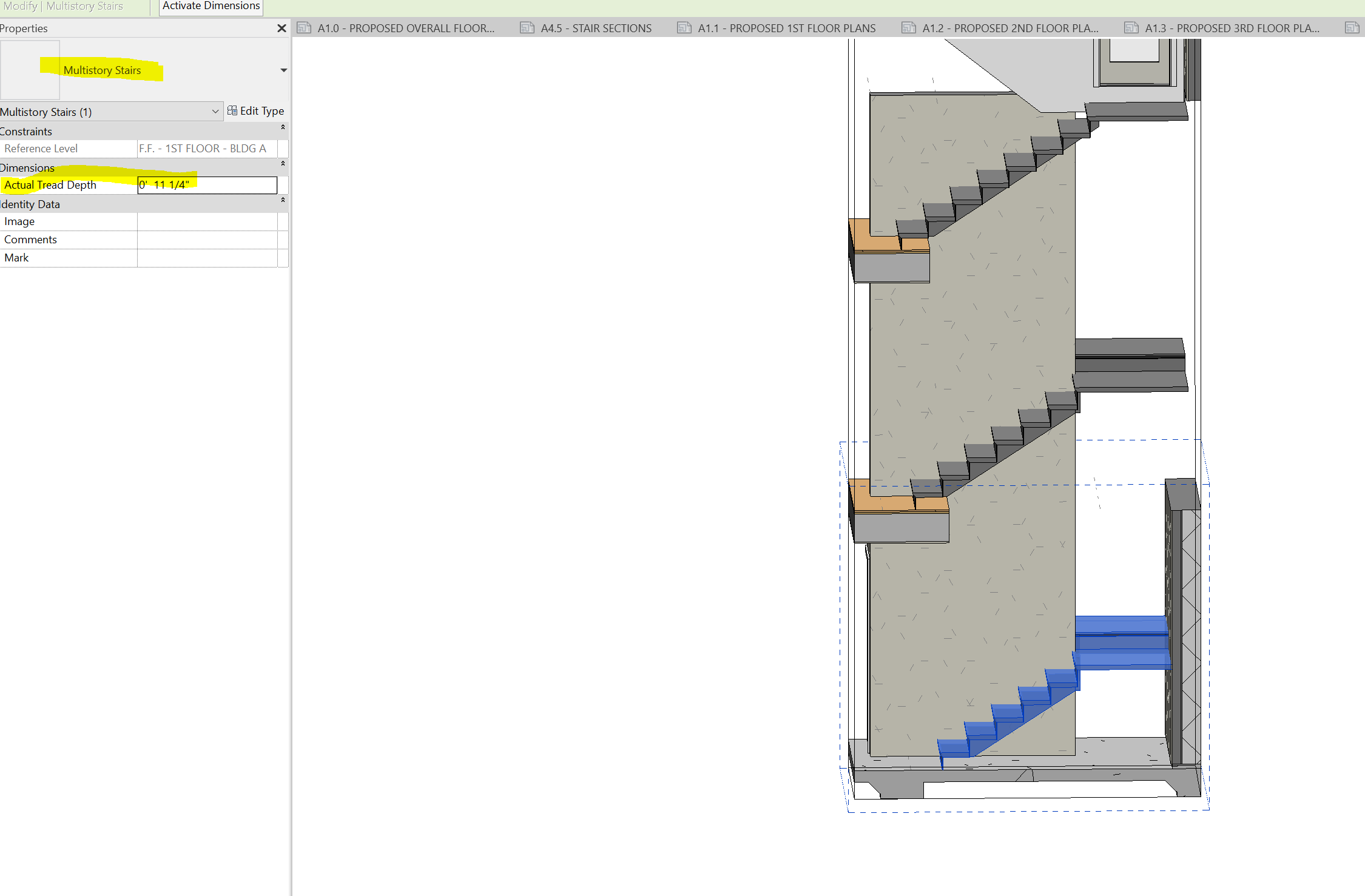Solved: Stair Actual Tread Depth measure different than what is reported in Properties pallet ...