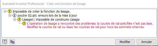 Résolu : Inventor : impossible de realiser mon lissage - Autodesk Community