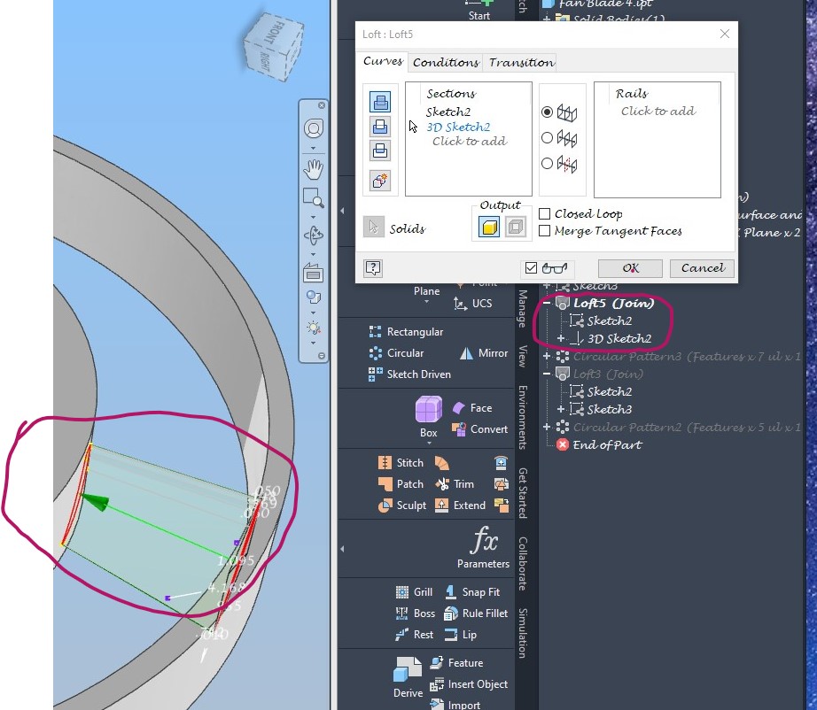 Solved: Circular Pattern Failure on Loft - Autodesk Community