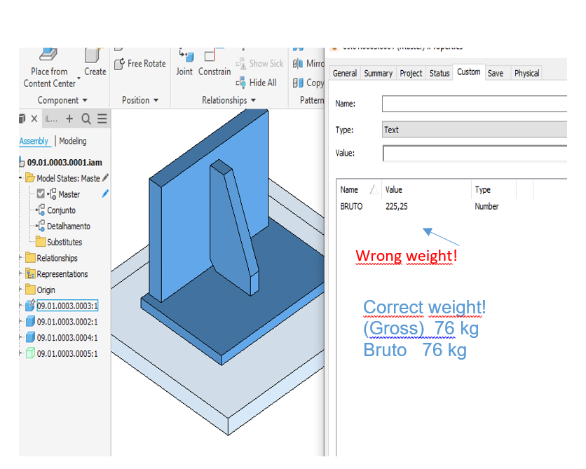 Solved: Preserve weight! Despise Weight! Iproperties! - Autodesk Community