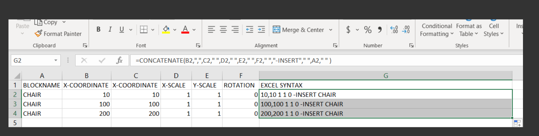 Solved: what is the excel sytntax to insert a block - Autodesk Community