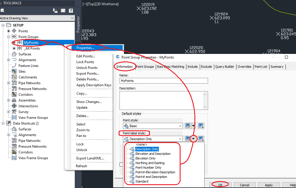 Solved: Problem with default point label styles - Autodesk Community