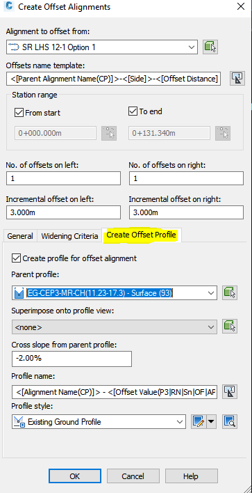 How can I change the Offset Alignment Parent Profile in Civil 3D ...