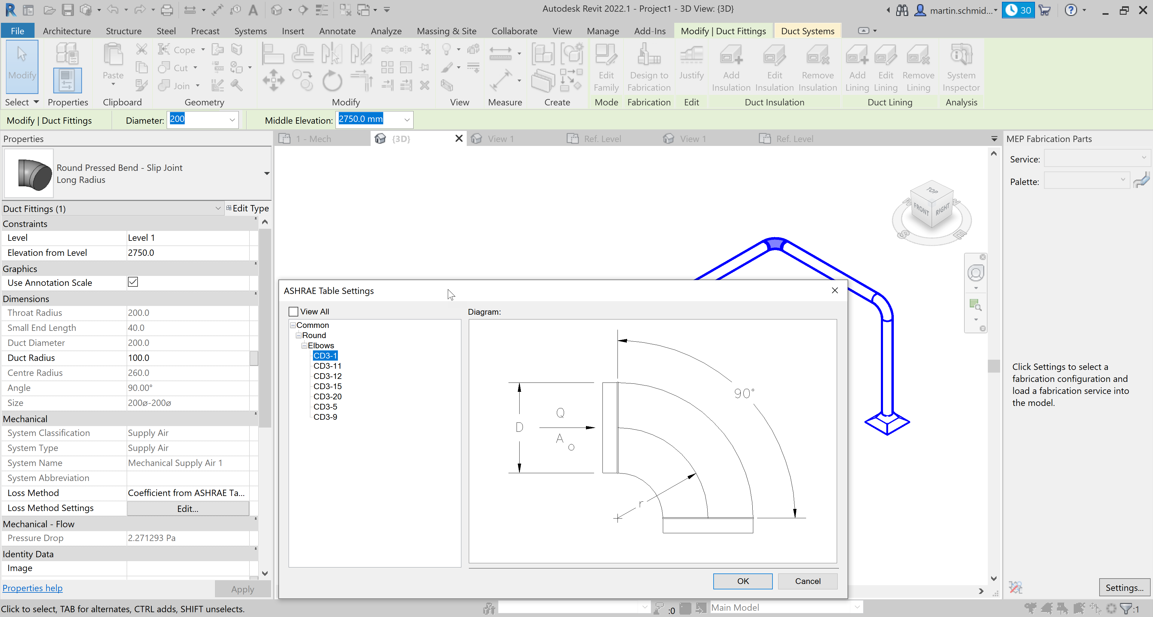 Duct Fitting & ASHRAE Table - Autodesk Community