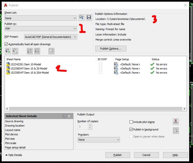 Configuration of Publish command - Autodesk Community