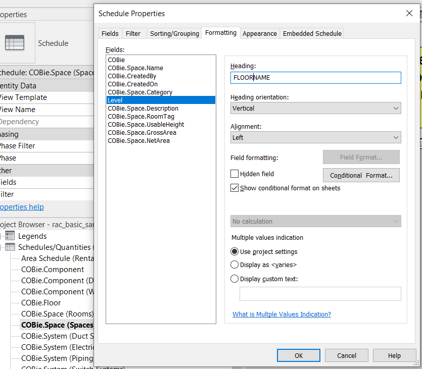 Solved: Can't find the COBie.Space.FloorName parameter in the project - Autodesk Community