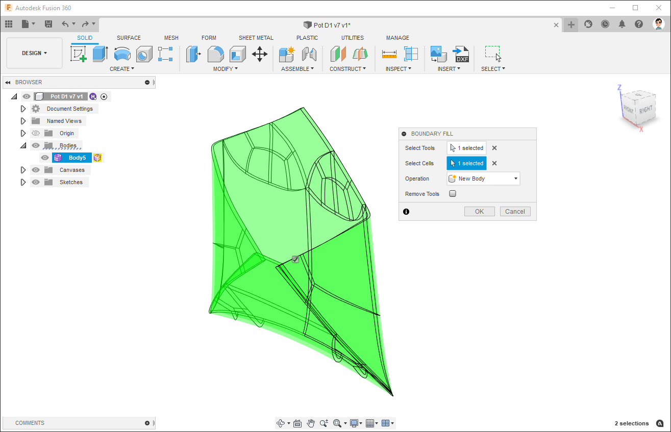 How do I work around self-intersecting geometry error for t-spline body ...