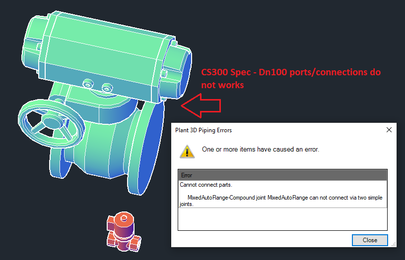 Displaced connections on block based components in AutoCAD Plant 3D ...