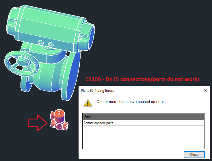 Displaced connections on block based components in AutoCAD Plant 3D ...
