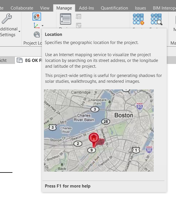Where is geographic location placed, in relation to origin? - Autodesk ...
