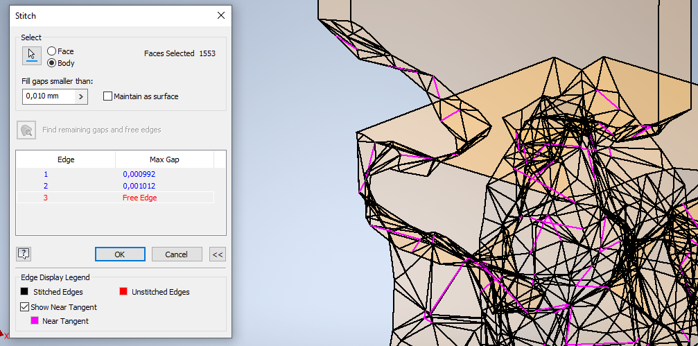 Solucionado: Convertir "surface" en "solid" mediante "stitch" en ...