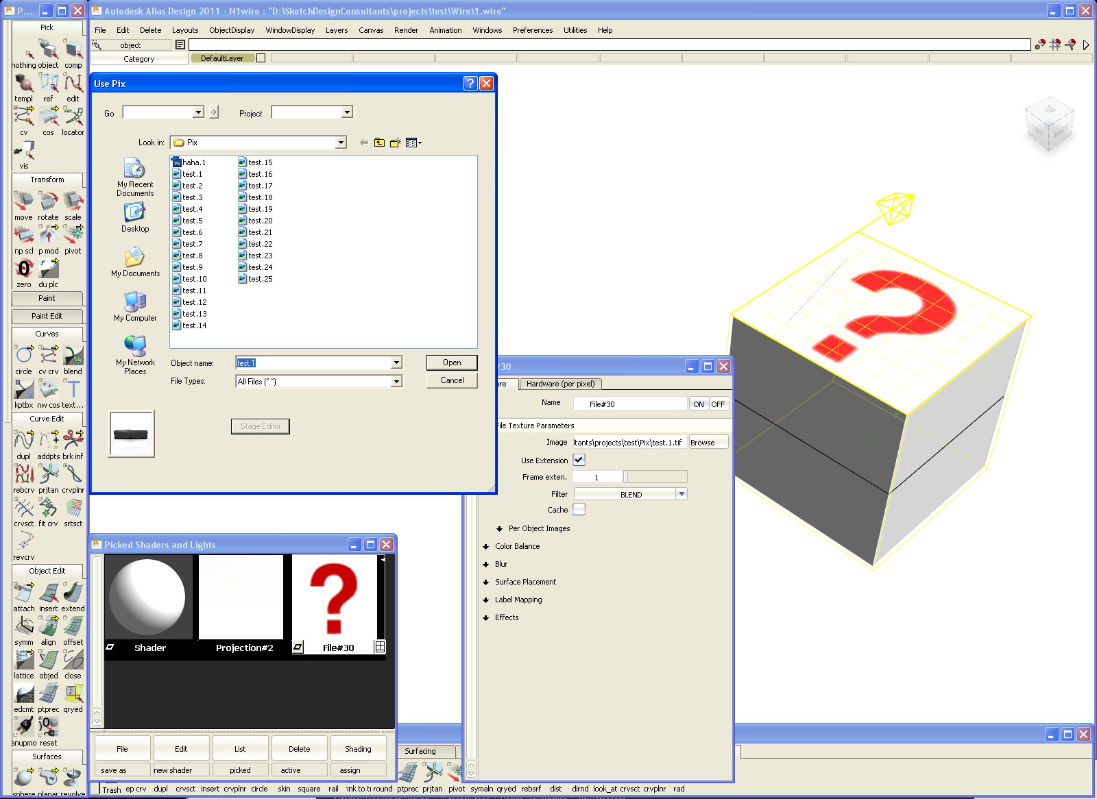 problem using a sequence of image files to create an animation in Alias ...