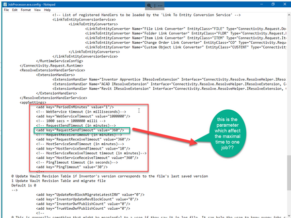 Job processor settings, time out if process takes a lot of time ...