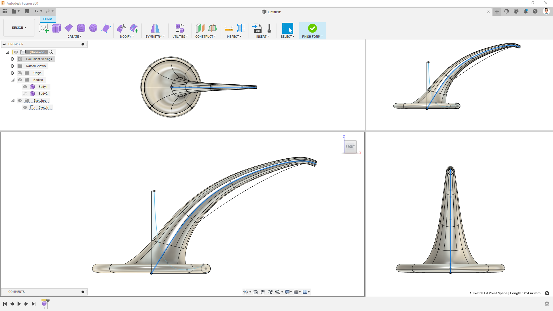 Creating a revolve then modifying to follow spline - Autodesk Community