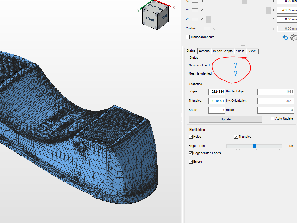 Solved: "Blue question mark" in repair analysis? - Autodesk Community