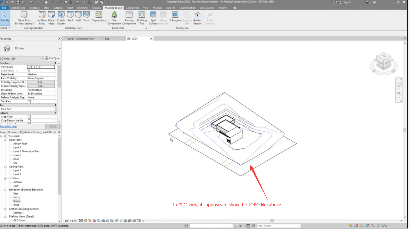 TOPO not Showing in 3D View in Revit 2021 - Autodesk Community