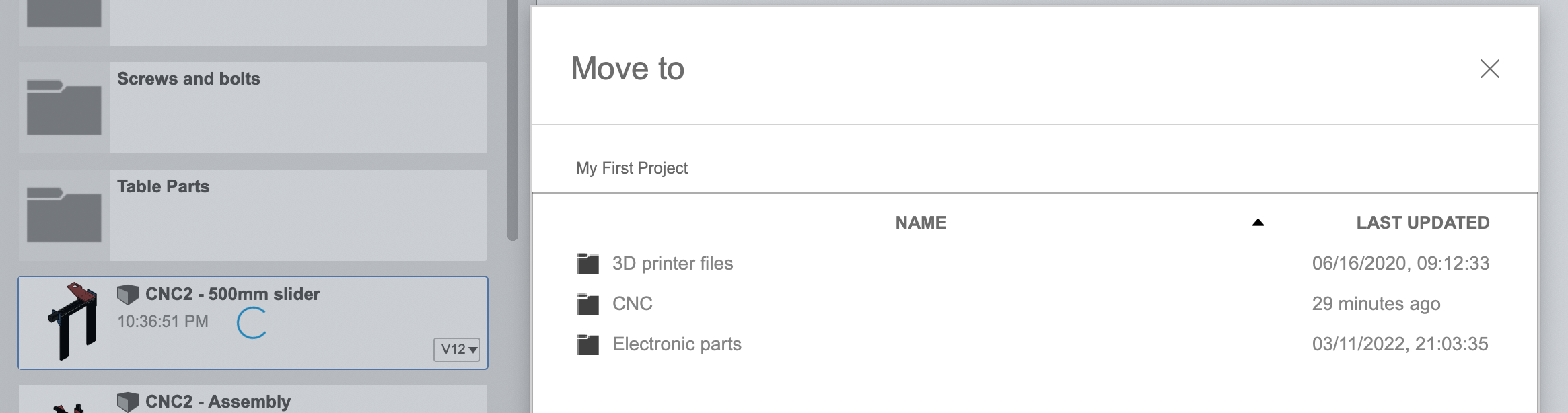 Solved: Folder and part movement conFusion! How to move stuff? (or actually NOT move it ...