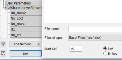 Solved: linking of excel sheet at different tab to inventor user ...