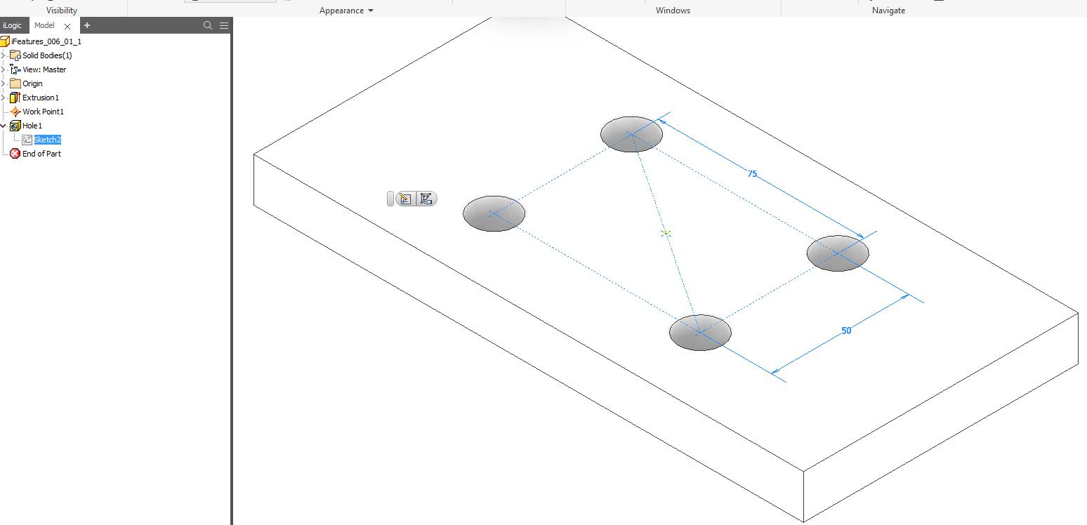 Insert iFeature hole pattern at point - Autodesk Community