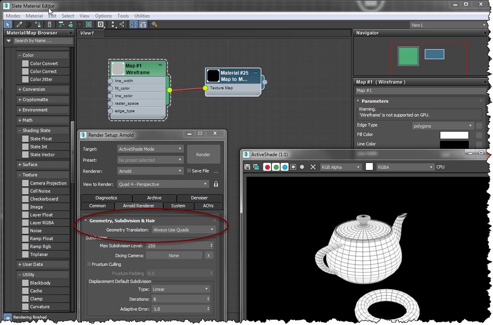 WireFrame Shader still not rendering Quads (Max2020, Arnold 3.2.53.0 ...