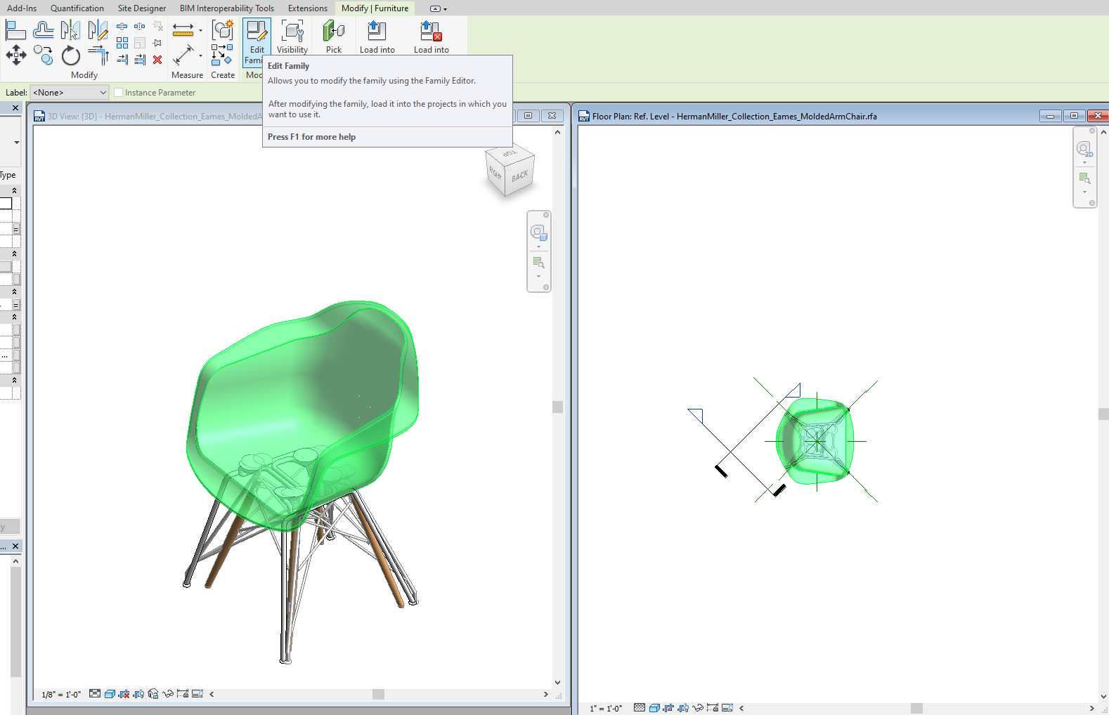 Solved: How do I get a furniture piece within the family to show up in ...