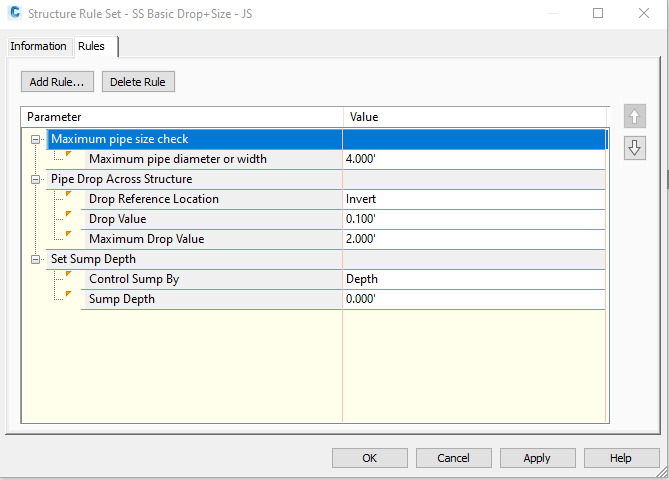 Automatically adjust sump depth for sewer structures after manually ...