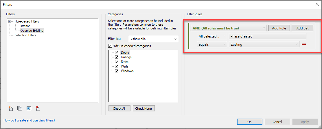 phases and phase filters for existing view representation - Autodesk ...