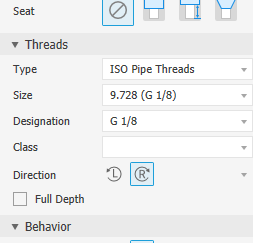Solved: Thread feature dialog - Human readable pipe thread size selection - Autodesk Community