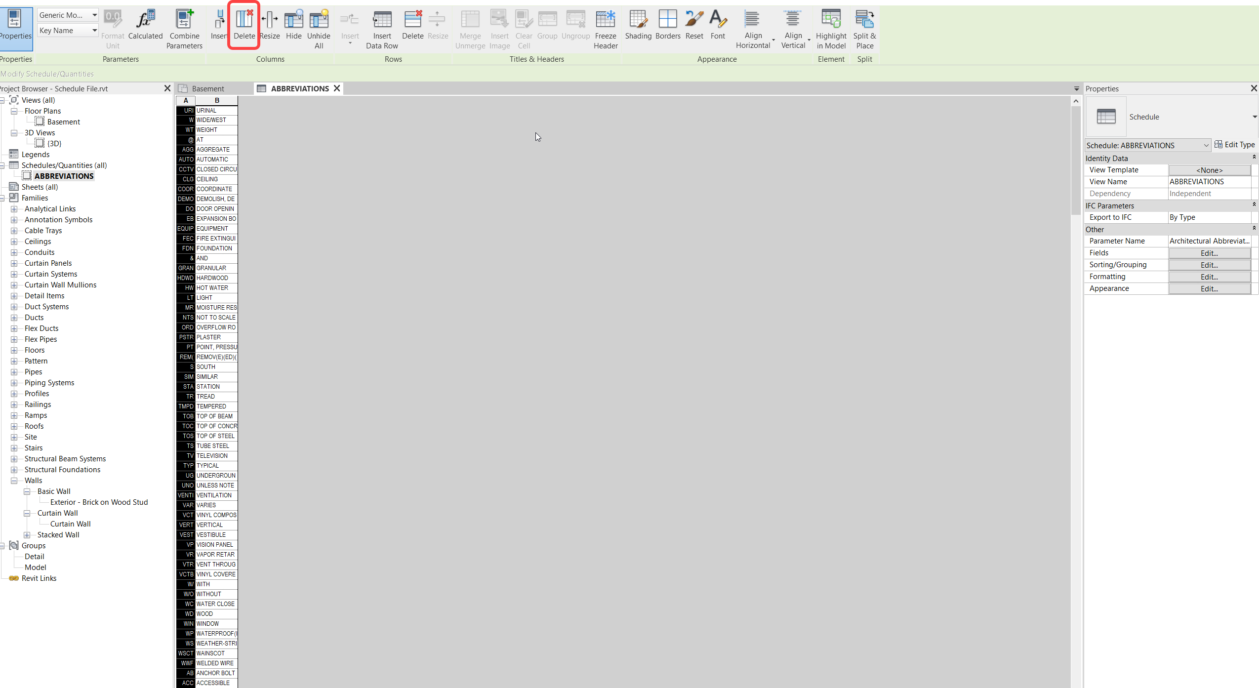 Solved: Can't "Hide Column" in schedule - Autodesk Community
