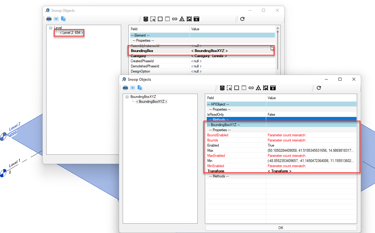 Solved: Level Bounding box return null - Autodesk Community