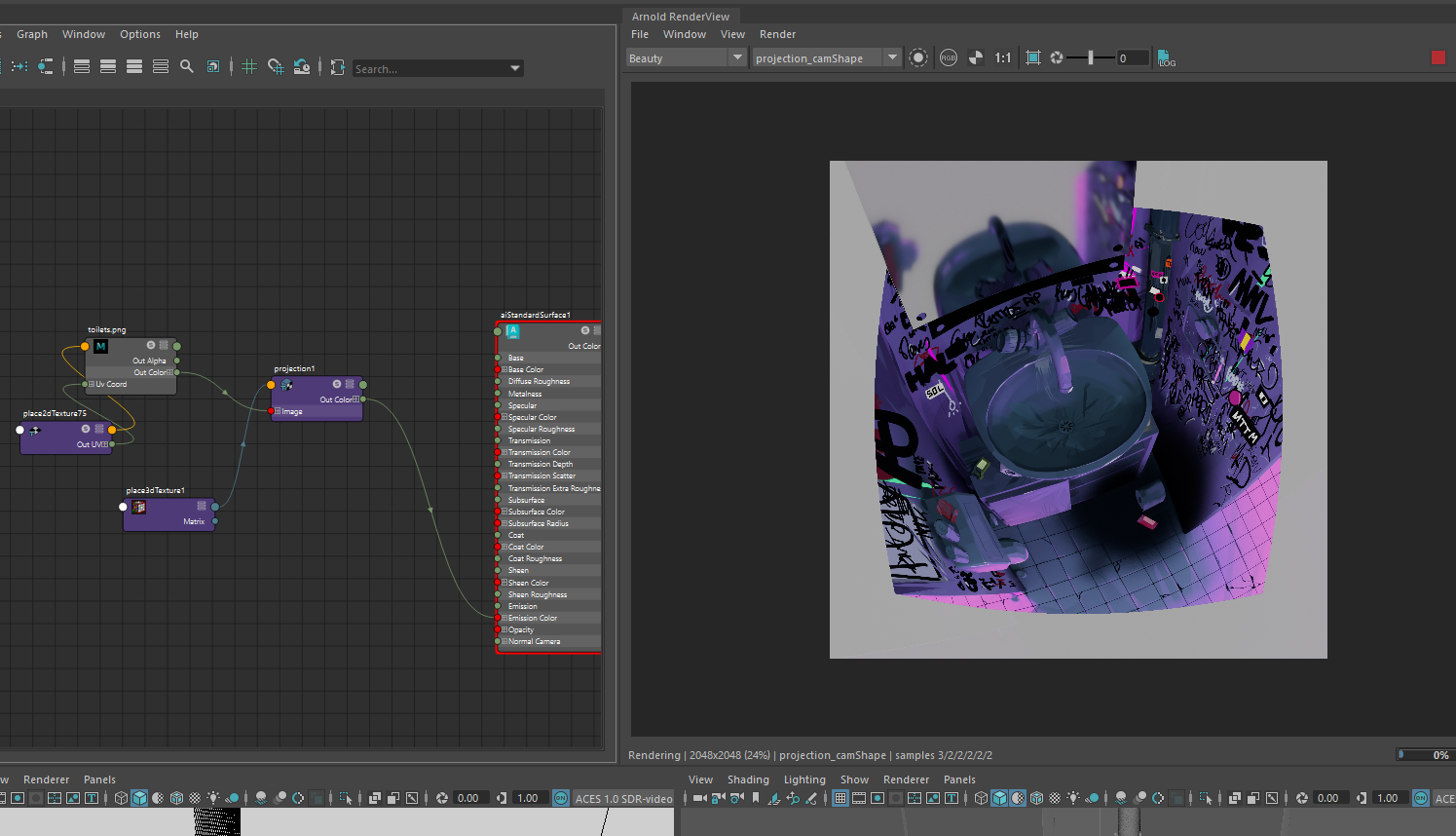 Camera projection problem : the projected image is weirdly distorded - Autodesk Community