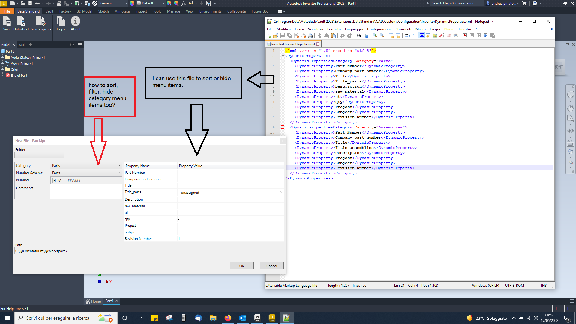 Vault Data Standard: re-order categories pop up menu - Autodesk Community