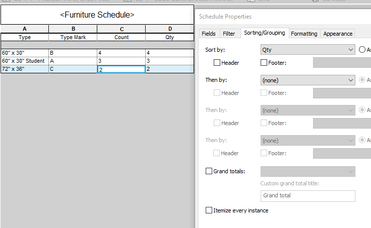 Solved: How can I sort by count in revit Schedules? what is the workaround - Autodesk Community