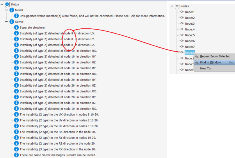 Solved: Hi, i need help. When i try to simulate in frame analysis i get e few error messages ...