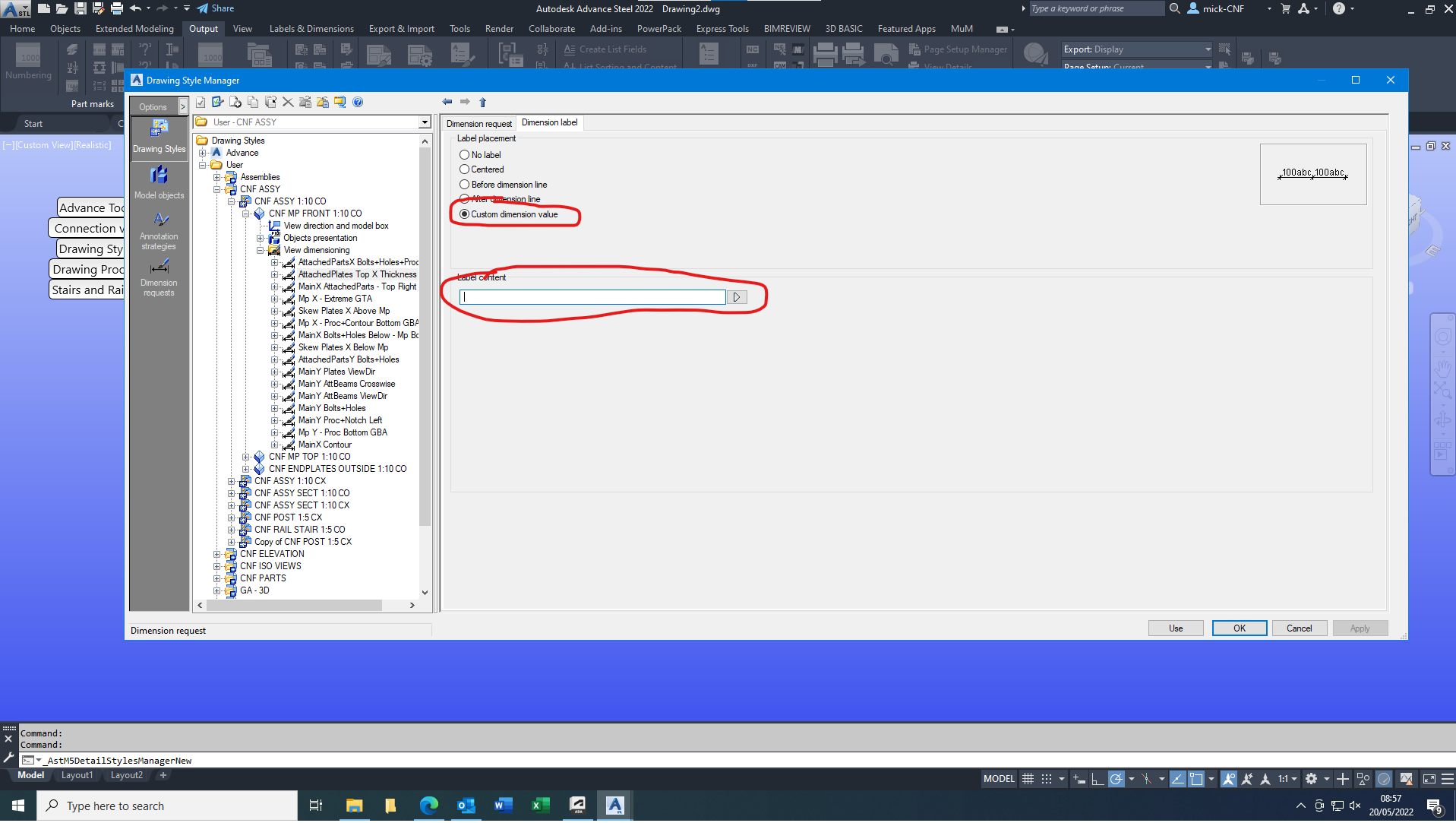 Solved: Add additional line to dimension to show what side of steel is being dimensioned ...