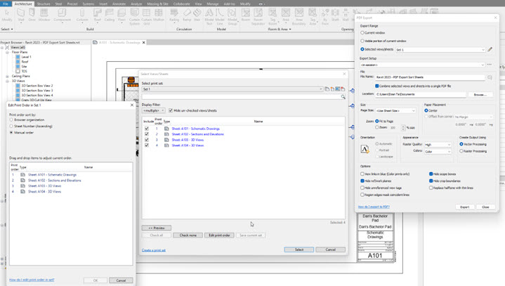 Revit 2023: PDF Exports and Sorting Sheets - Autodesk Community