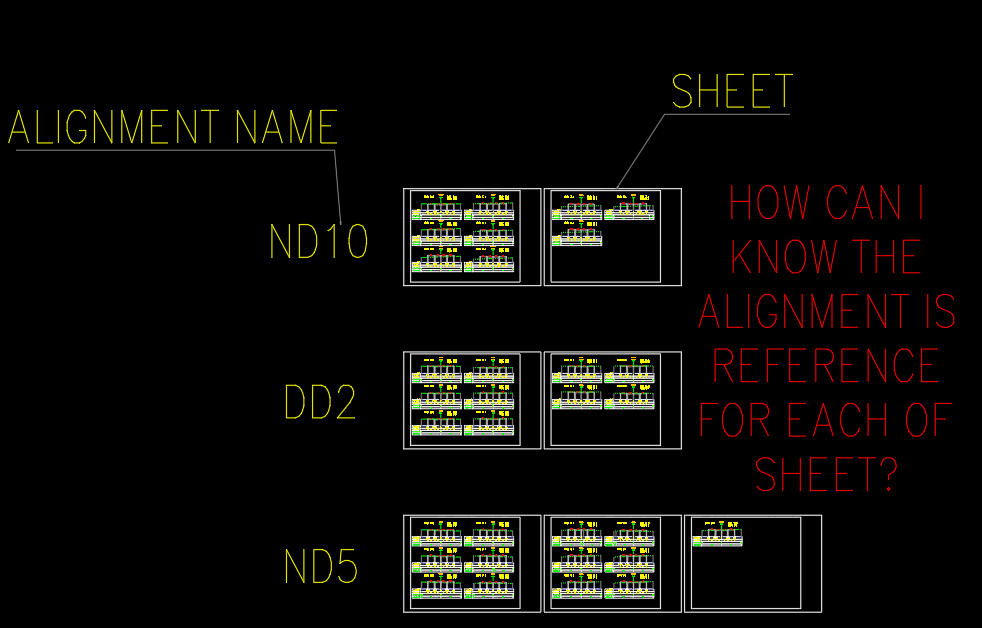 Alignment name is reference for each of sheet cross section - Autodesk ...